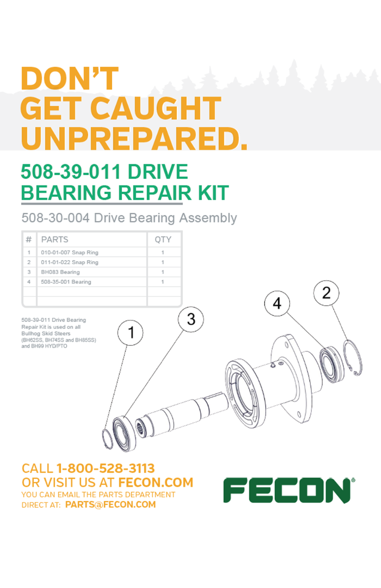 DRV BRG REPAIR KIT-508-30-004 – Shop Fecon