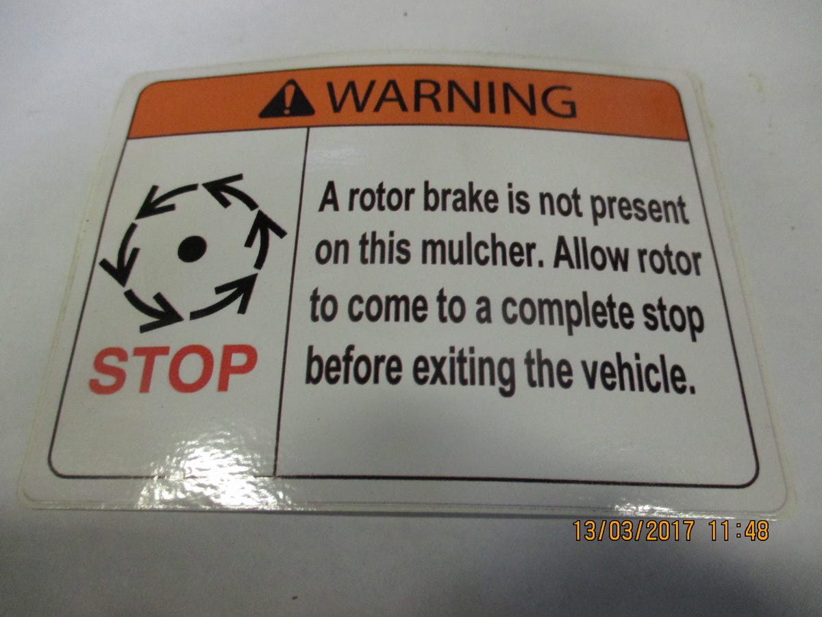 DECAL - ROTOR BRAKE DISABLED – Shop Fecon